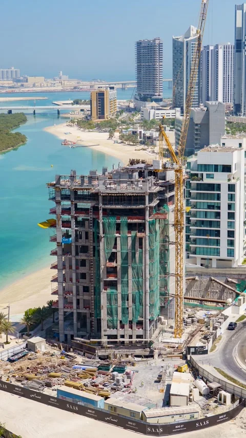 Construction project on Al Reem Island i... | Stock Video | Pond5