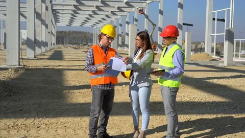Construction Project Team Standing and T... | Stock Video | Pond5