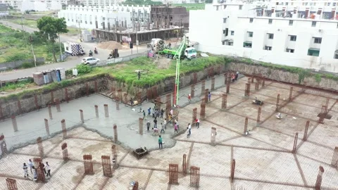 Construction side work is going on with ... | Stock Video | Pond5