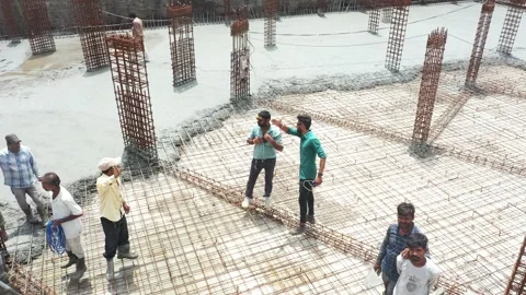 Construction side work is going on with ... | Stock Video | Pond5