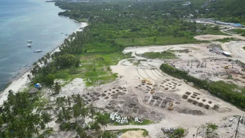 Construction site on coast of tropical i... | Stock Video | Pond5