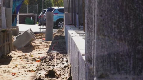 Construction site shot. Still of a brick... | Stock Video | Pond5