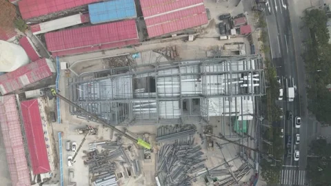 Construction site top view of buildings ... | Stock Video | Pond5