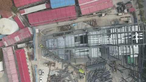 Construction site top view of buildings ... | Stock Video | Pond5