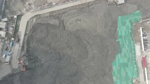 Construction site top view of mud and ex... | Stock Video | Pond5