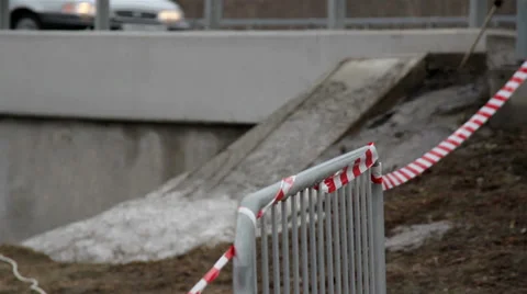 construction tape checkered red flag ha... | Stock Video | Pond5