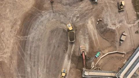 Construction Tipper Trucks Being Loaded ... | Stock Video | Pond5