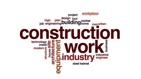 Construction work animated word cloud, t... | Stock Video | Pond5
