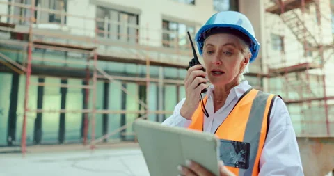 Construction Worker Tablet Stock Video Footage | Royalty Free ...