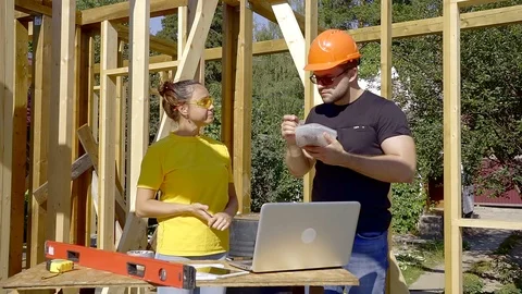 Construction worker eating on the constr... | Stock Video | Pond5