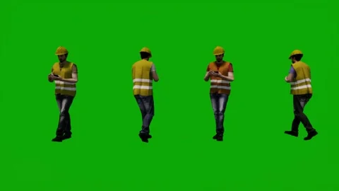 Construction Worker Green Screen Stock Video Footage | Royalty Free ...