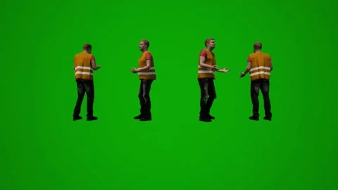 Construction Worker Green Screen Stock Video Footage | Royalty Free ...