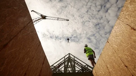 construction worker holding a set of pla... | Stock Video | Pond5