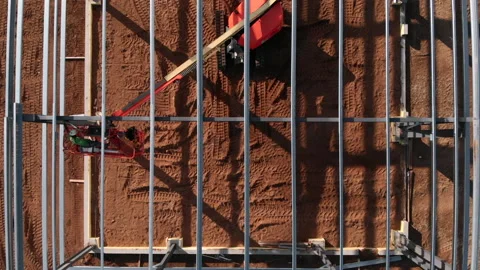 A construction worker works on the frame... | Stock Video | Pond5
