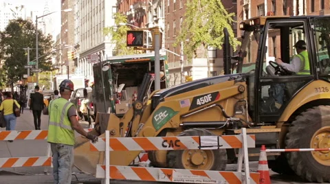 Construction Workers Road Work Crew Back... | Stock Video | Pond5