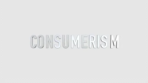 Consumerism 3D title animation metal let... | Stock Video | Pond5