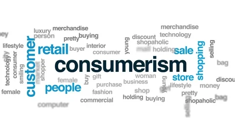 Consumerism animated word cloud, text de... | Stock Video | Pond5