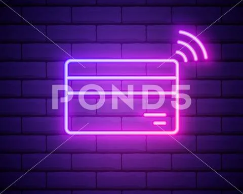 Contactless wireless pay sign logo. NFC technology. Near field ...