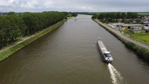 Container cargo ship at Amsterdams Rijn ... | Stock Video | Pond5