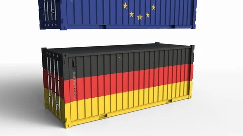 Container with flag of the European Unio... | Stock Video | Pond5