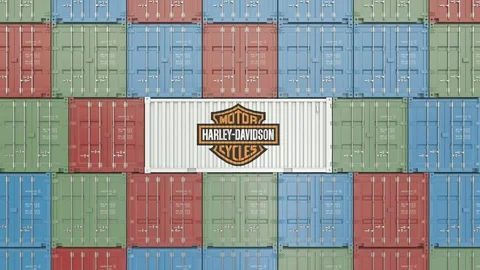 Container with Harley-Davidson corporate... | Stock Video | Pond5