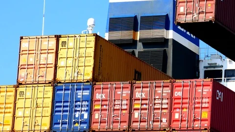 Container Ship Load Stock Video Footage | Royalty Free Container Ship ...