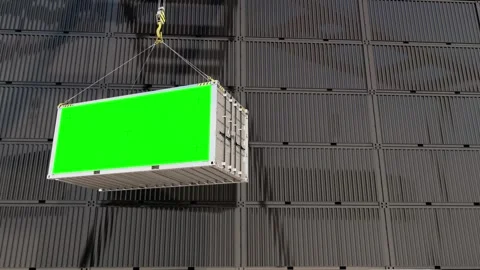 Container with Mock Up Green Screen. Chr... | Stock Video | Pond5