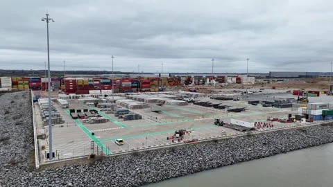 Container port DP World London Gateway ... | Stock Video | Pond5