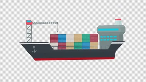 Container ship. Animation of the transpo... | Stock Video | Pond5