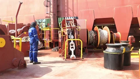 Container Ship Drop Anchor Operation | Stock Video | Pond5