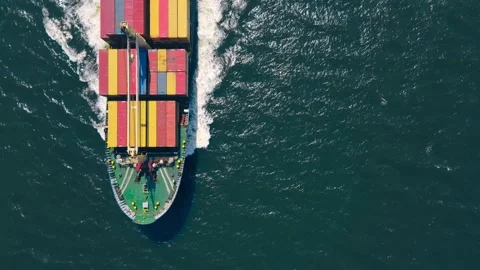 Container ship full load container for l... | Stock Video | Pond5
