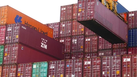 Container Ship Load Stock Video Footage | Royalty Free Container Ship ...