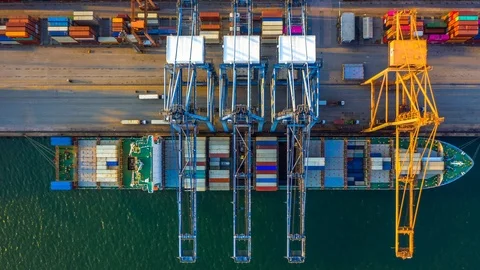 Container Port Timelapse Stock Video Footage | Royalty Free Container ...
