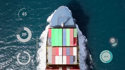 Container Ship remote status checkup con... | Stock Video | Pond5