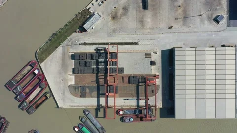 container terminal with solar panels on ... | Stock Video | Pond5