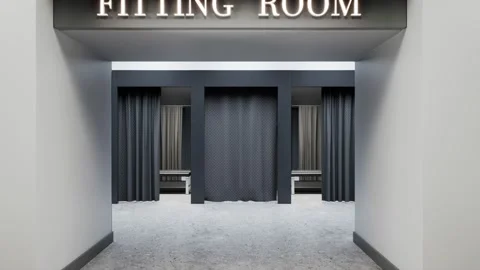Contemporary fitting room interior in a ... | Stock Video | Pond5