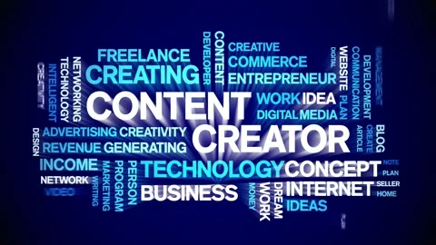 Content Creator Animated Tag Word Cloud,... | Stock Video | Pond5