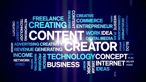 Content Creator Animated Tag Word Cloud,... | Stock Video | Pond5