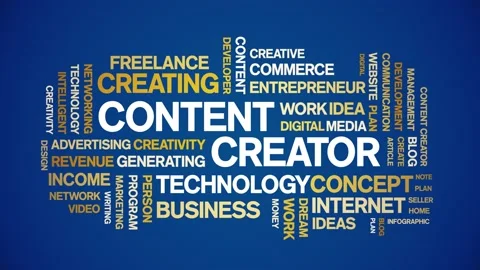 Content Creator Animated Tag Word Cloud,... | Stock Video | Pond5