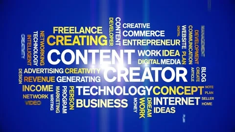 Content Creator Animated Tag Word Cloud,... | Stock Video | Pond5
