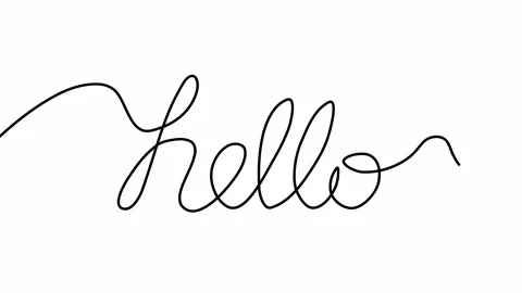 Continuous black line drawing word Hello... | Stock Video | Pond5