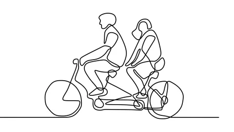 Cycling Line Drawing Stock Footage ~ Royalty Free Stock Videos | Pond5