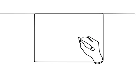 Continuous drawing line art of pen table... | Stock Video | Pond5