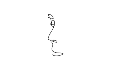 Continuous line animation of abstract fa... | Stock Video | Pond5