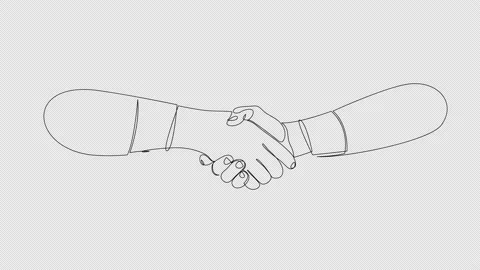 Handshake Line Drawing Stock Video Footage | Royalty Free Handshake ...