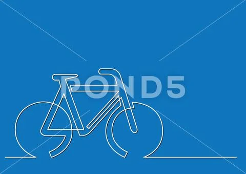 Continuous line drawing of bicycle sign ~ Clip Art #98910799