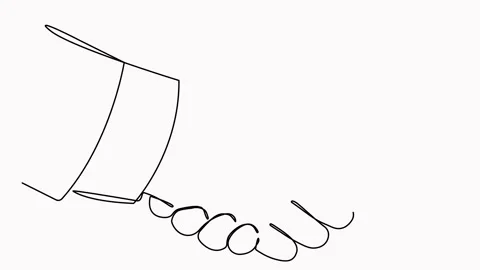 Continuous line drawing handshake animat... | Stock Video | Pond5
