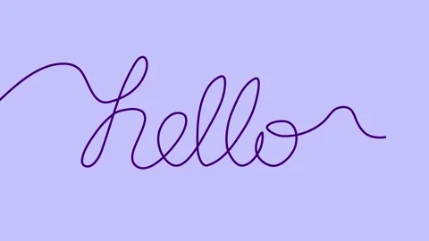 Continuous line drawing word Hello on vi... | Stock Video | Pond5