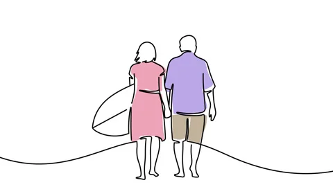 Continuous one line drawing of elderly c... | Stock Video | Pond5