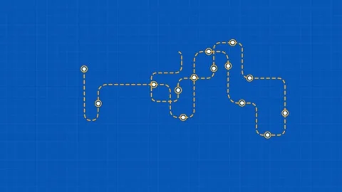 Continuous one line drawing of path with... | Stock Video | Pond5